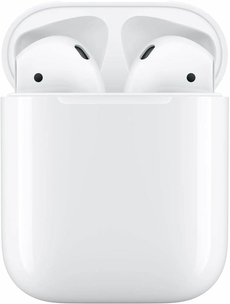 Наушники Apple AirPods 2 A2032, A2031, A1602, with Charging Case, Bluetooth, вкладыши, белый [mv7n2zm/a]
