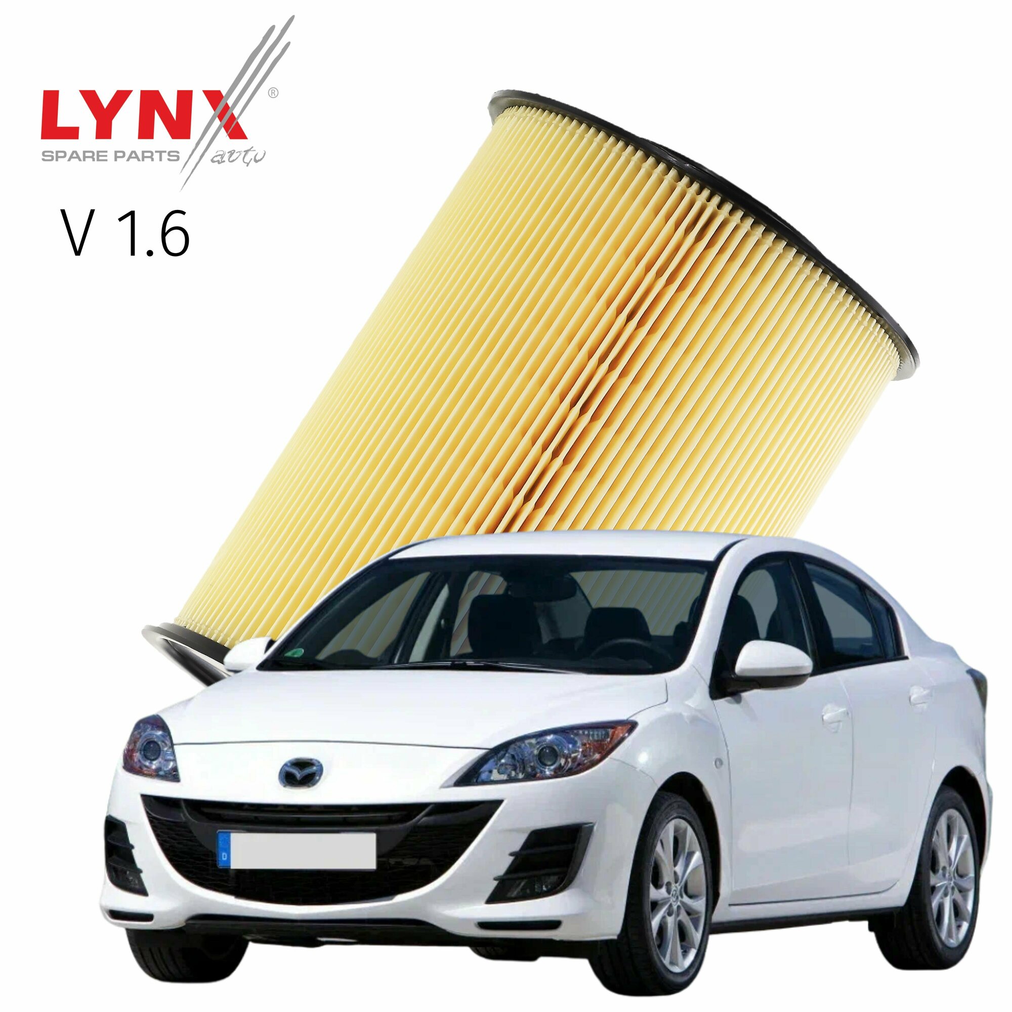Фильтр воздушный Mazda Axela (2) / Мазда 3 Аксела 2009 2010 2011 2012 2013 V1.6 Y650 Y655 / 1шт LYNXauto