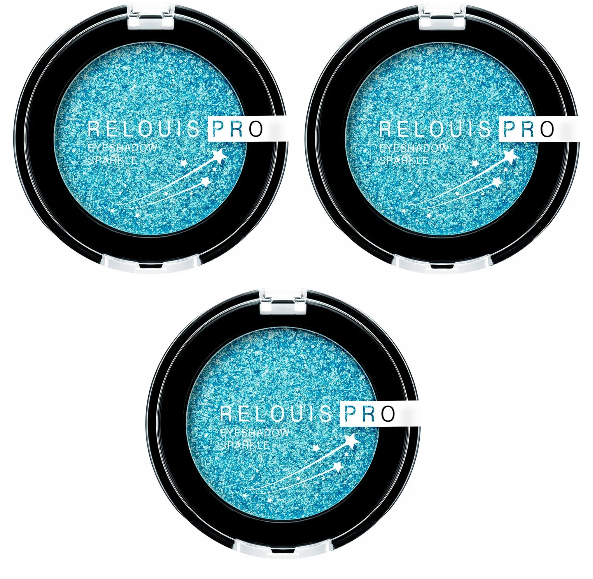 Relouis Тени для век Pro Eyeshadow Sparkle, тон №05 Mermaid Tail, 3 шт