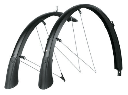 Крылья для велосипеда металлопластиковые SKS-10434 Bluemels 53mm, 28", черные с брызговиком, Trekking (Германия)