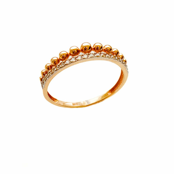 Кольцо, золото, 585 проба, фианит