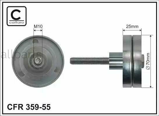 CAFFARO 35955 Ролик генератора натяжной Audi A1 Skoda Fabia VW Golf 5 Tiguan Touran 14 TSI (без натяжителя)