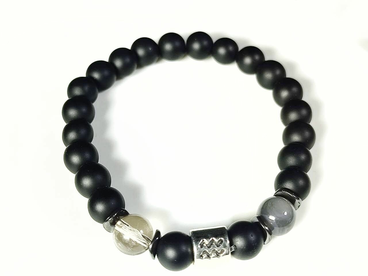 Браслет, раухтопаз, агат