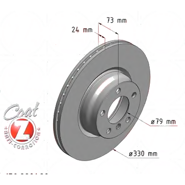 ZIMMERMANN 150.2901.20 (34116792221) диск торм BMW (БМВ) f30 / f31 / f34 2.8 / 3.0d 11- пер вент 330x24