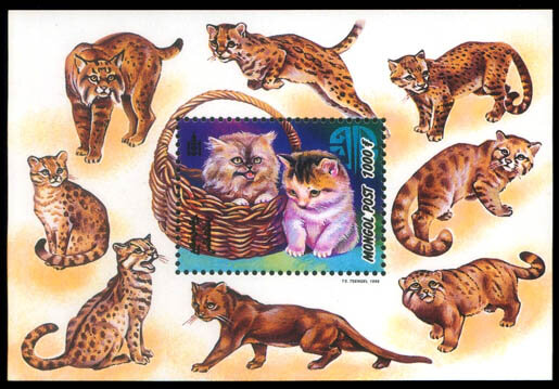 Почтовые марки Монголия 1998г. "Кошки" Кошки MNH