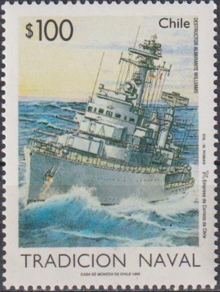 Почтовые марки Чили 1995г. "Морские традиции" Корабли MNH