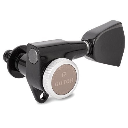 Колок одиночный GOTOH SG301-MGT-04-o, Long, левый, чёрный
