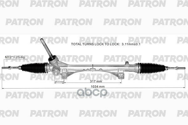 Рейка рулевая NISSAN JUKE (F15) 10- PATRON арт. PSG3128