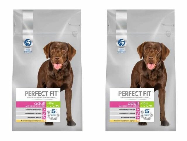 Perfect Fit Корм сухой для собак средних и крупных пород Курица, 1,4 кг, 2 упаковки