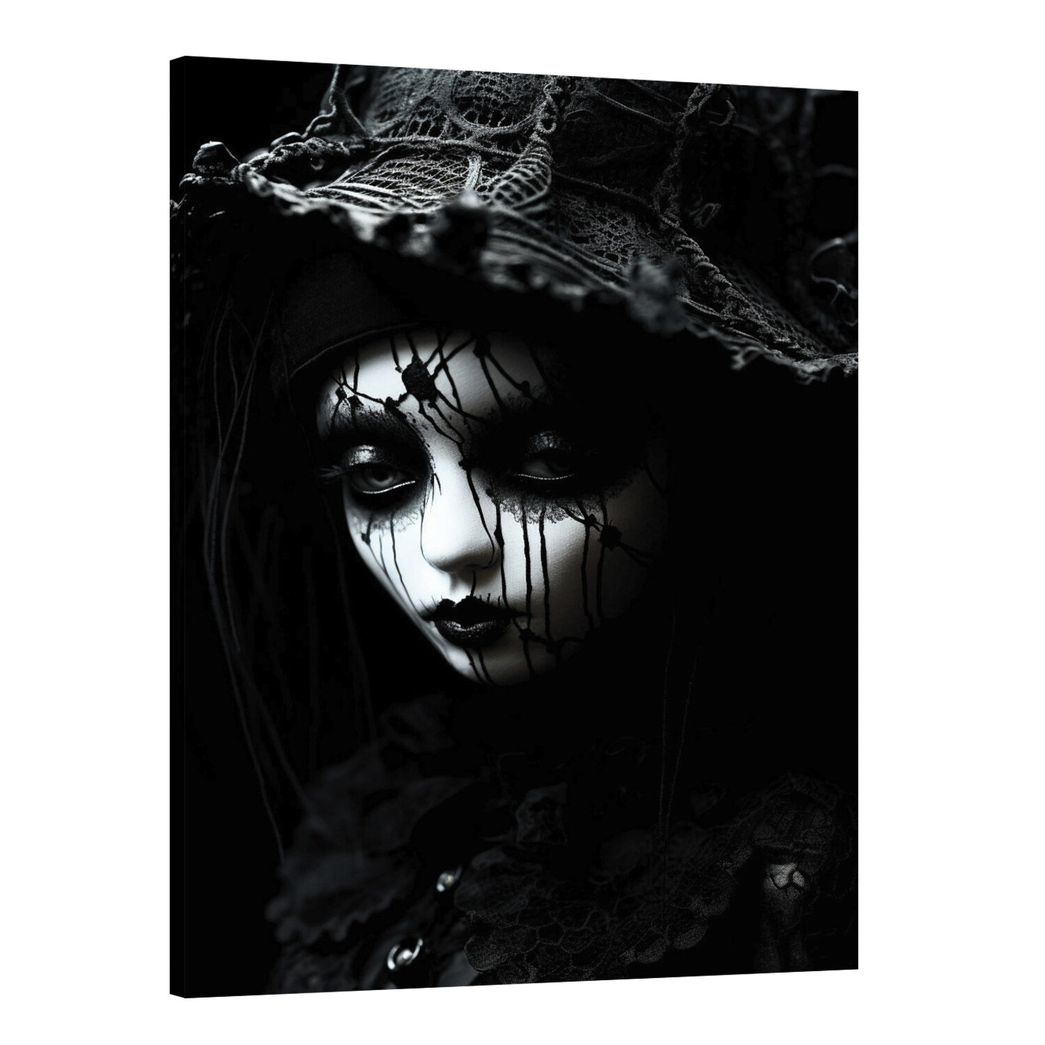 Интерьерная картина 50х70 "Кукла в стиле готика"