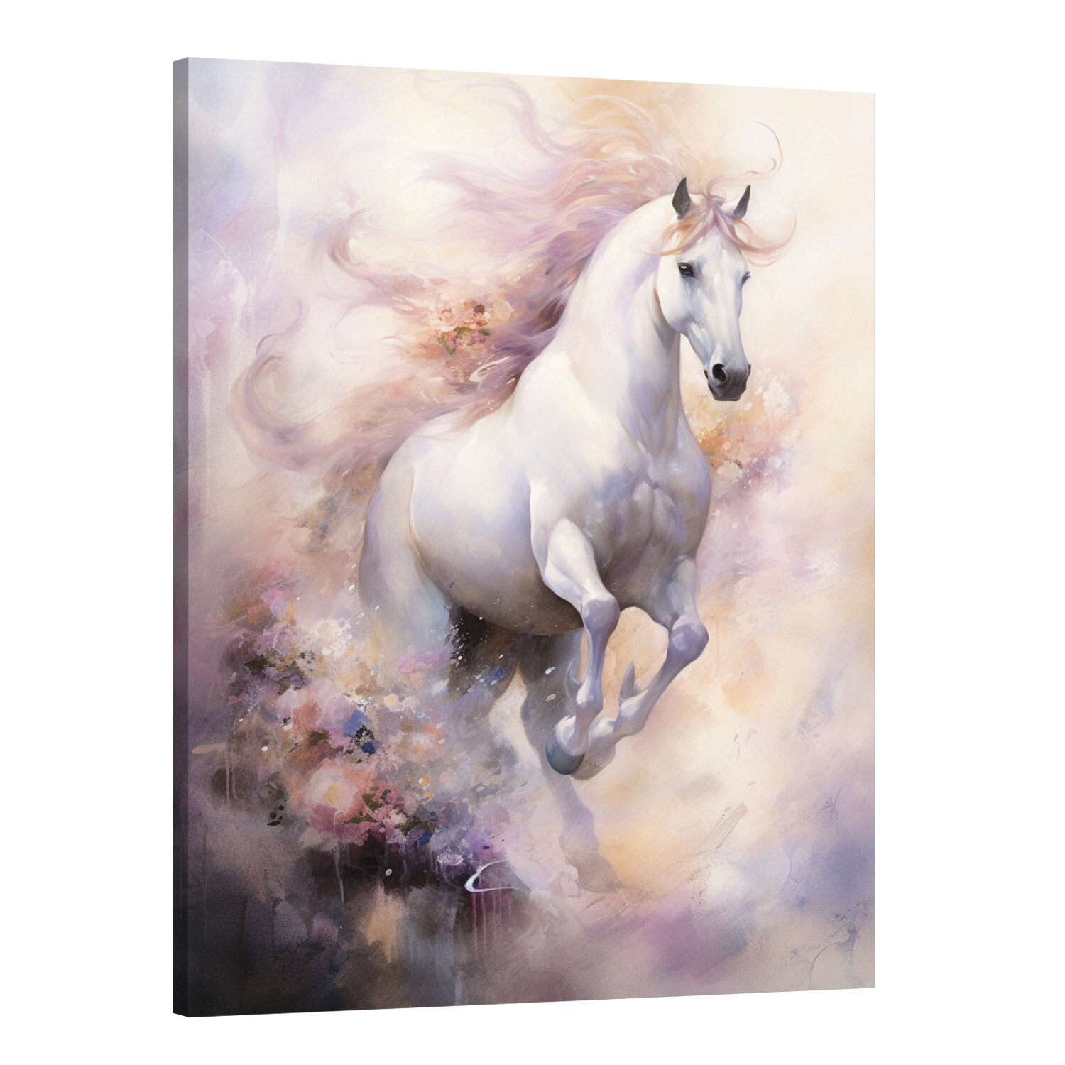 Интерьерная картина 50х70 "Белая лошадь"