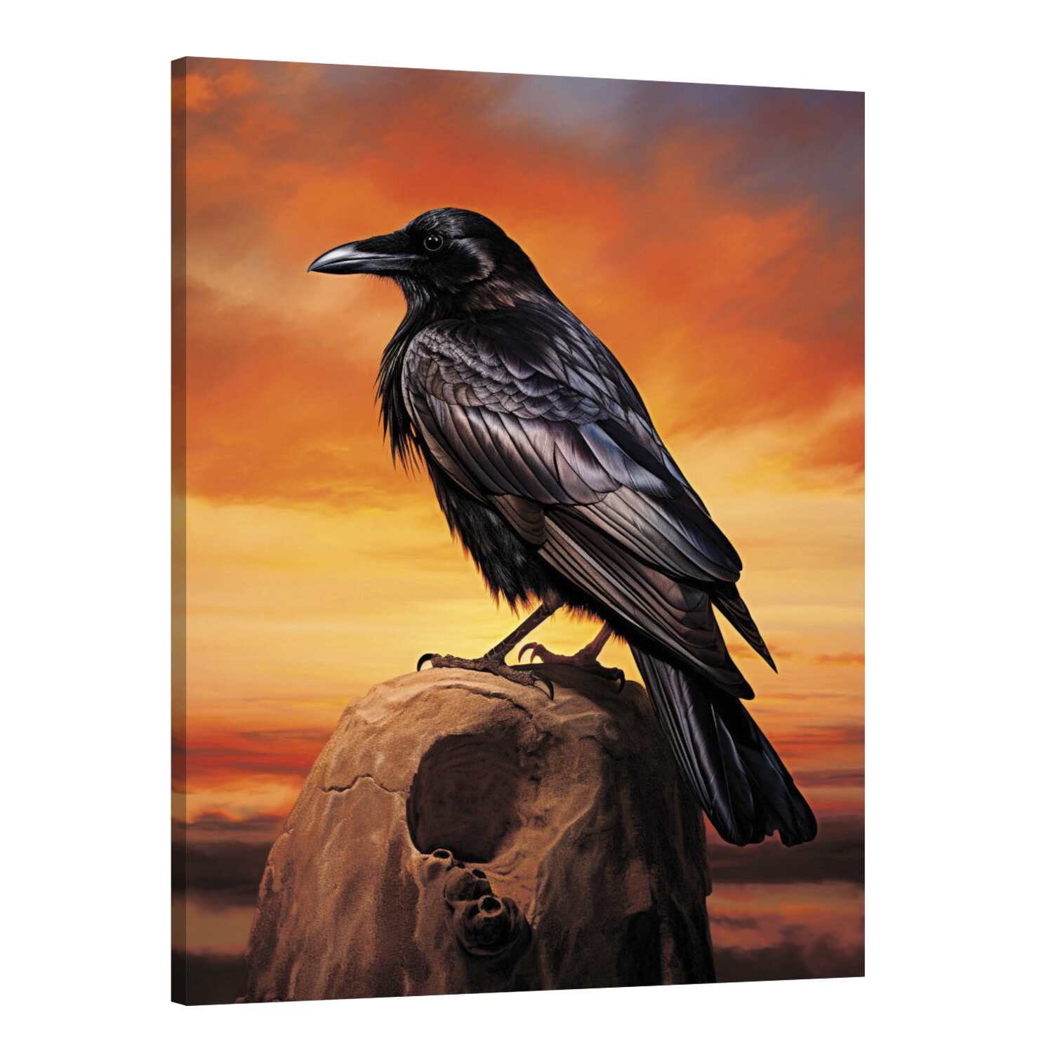 Интерьерная картина 50х70 "Таинственное присутствие вороньего пера"