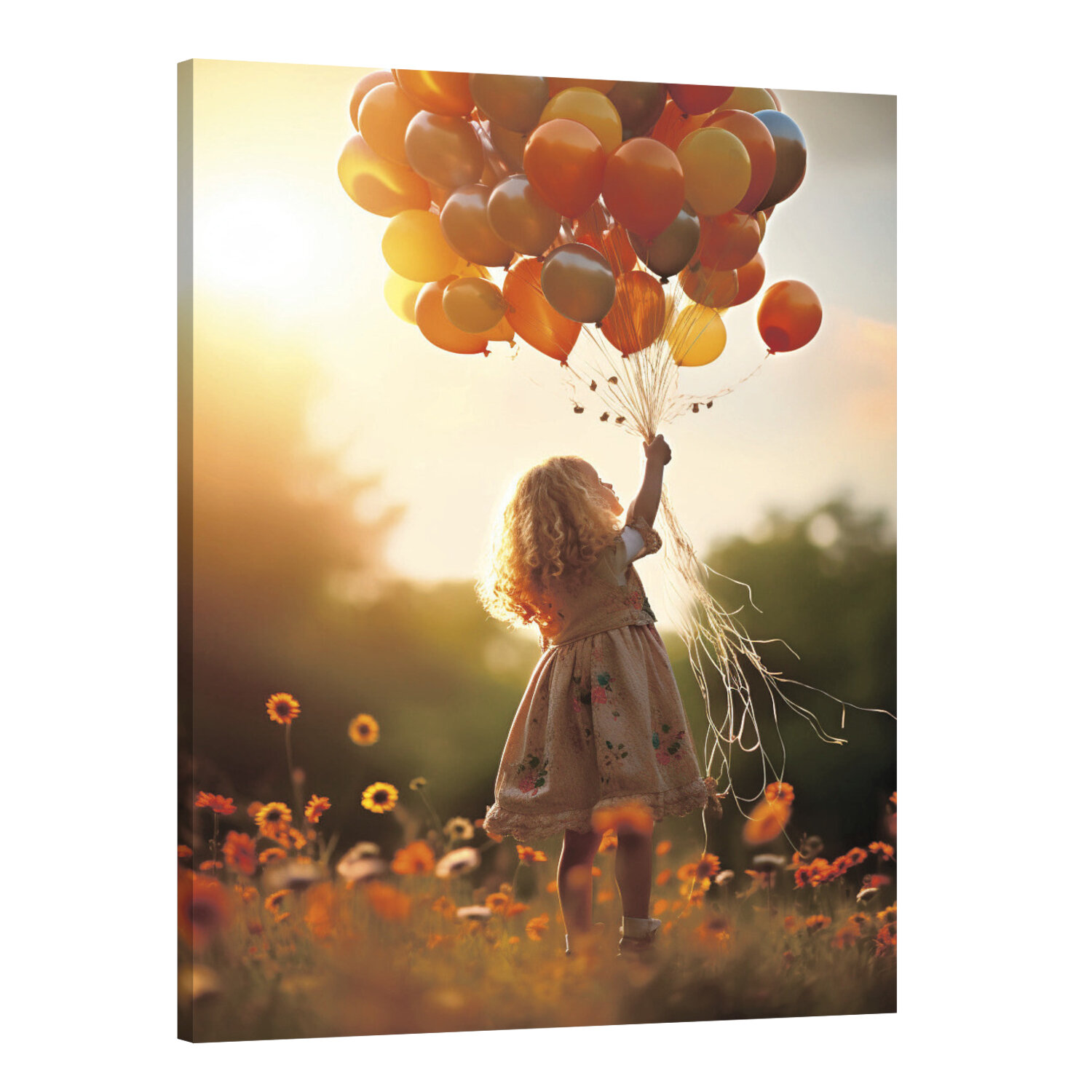 Интерьерная картина 50х70 "Девочка и шарики"