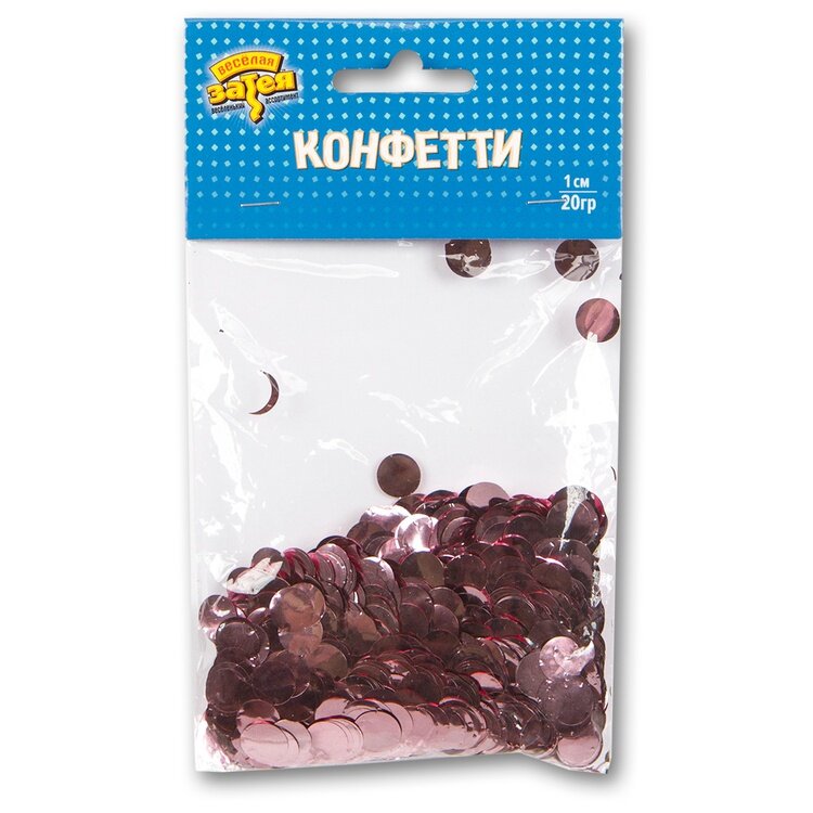 Конфетти КНР круги фольга розовое золото 1 см, 20 г
