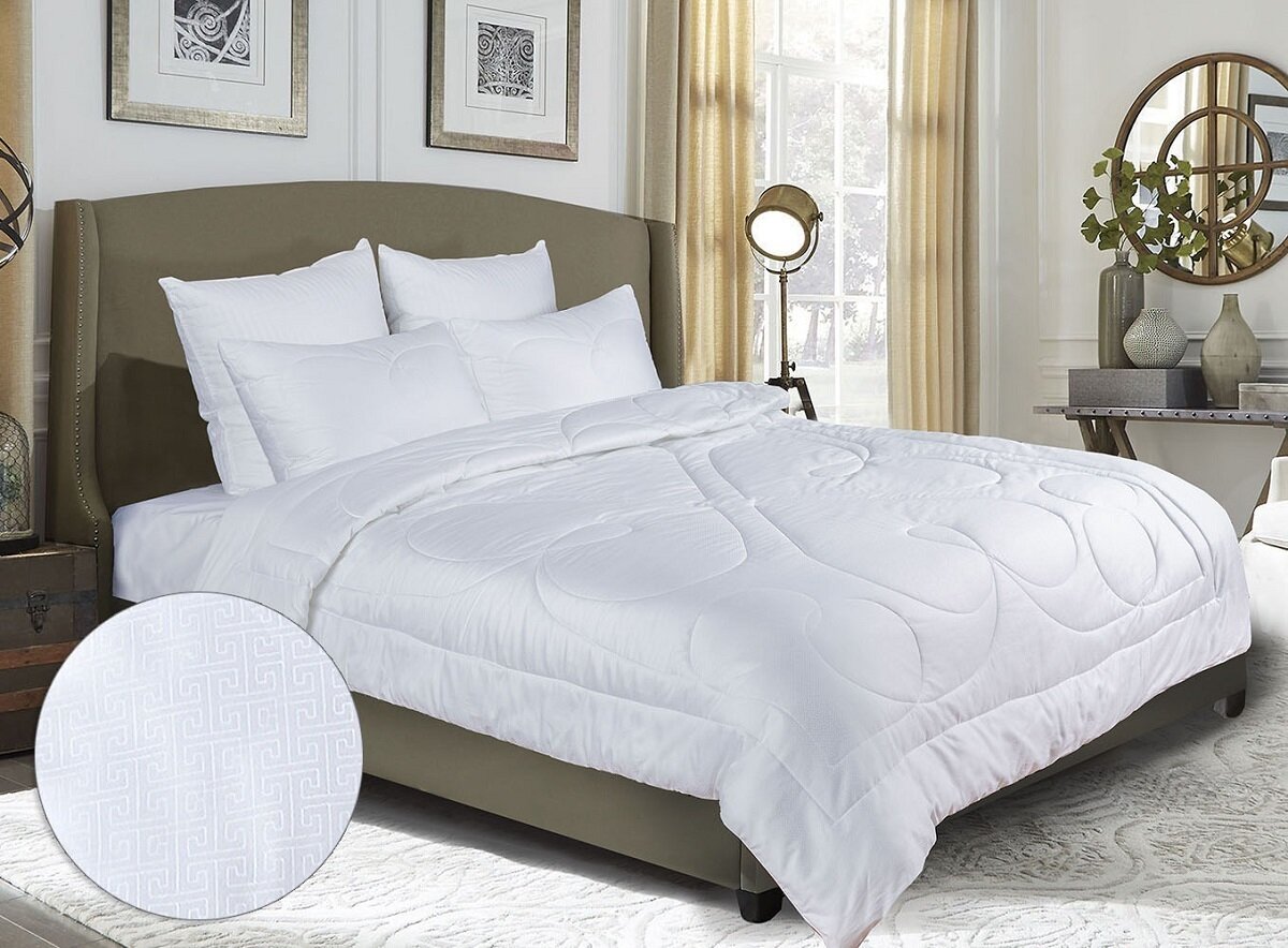 Одеяло Silk евро 200х220 всесезонное, в чехле из сатина-жаккарда с наполнителем из натурального шелка Тусса