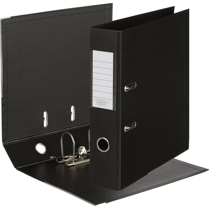 Папка-регистратор 75 мм (+/- 5 мм) ПБП2 черный с мет. уголком