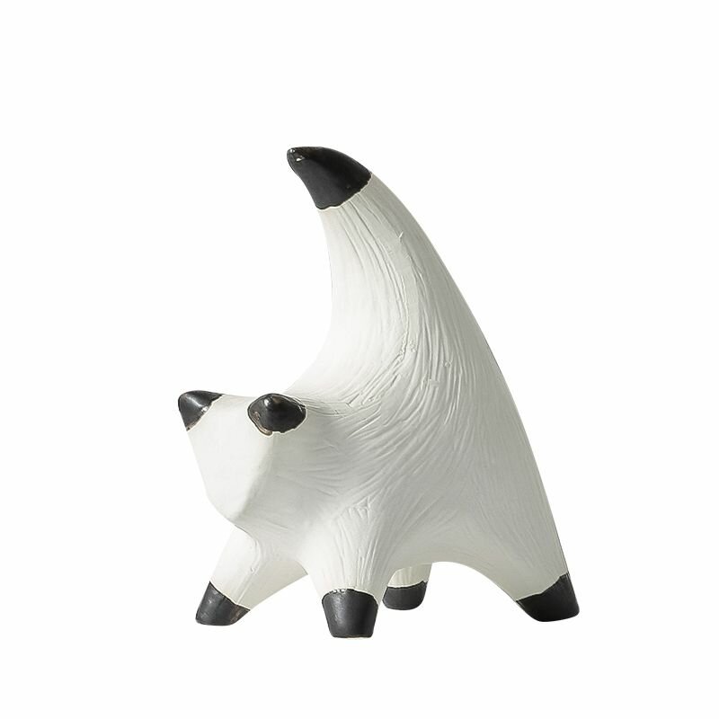 Статуэтка кошка белая котик с черными ушками Hand Painted Cat ornament-B Sotogrande