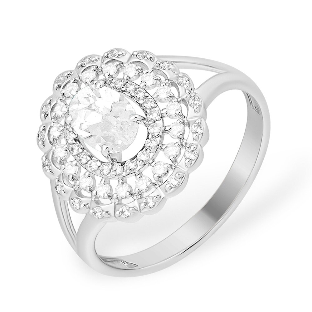 Кольцо, серебро, 925 проба, фианит