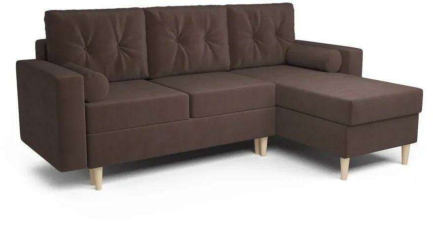 Диван Mebel-ars Белфаст угловой Велюр Молочный шоколад Размеры: Высота 900мм Глубина 1550мм Ширина 2200мм
