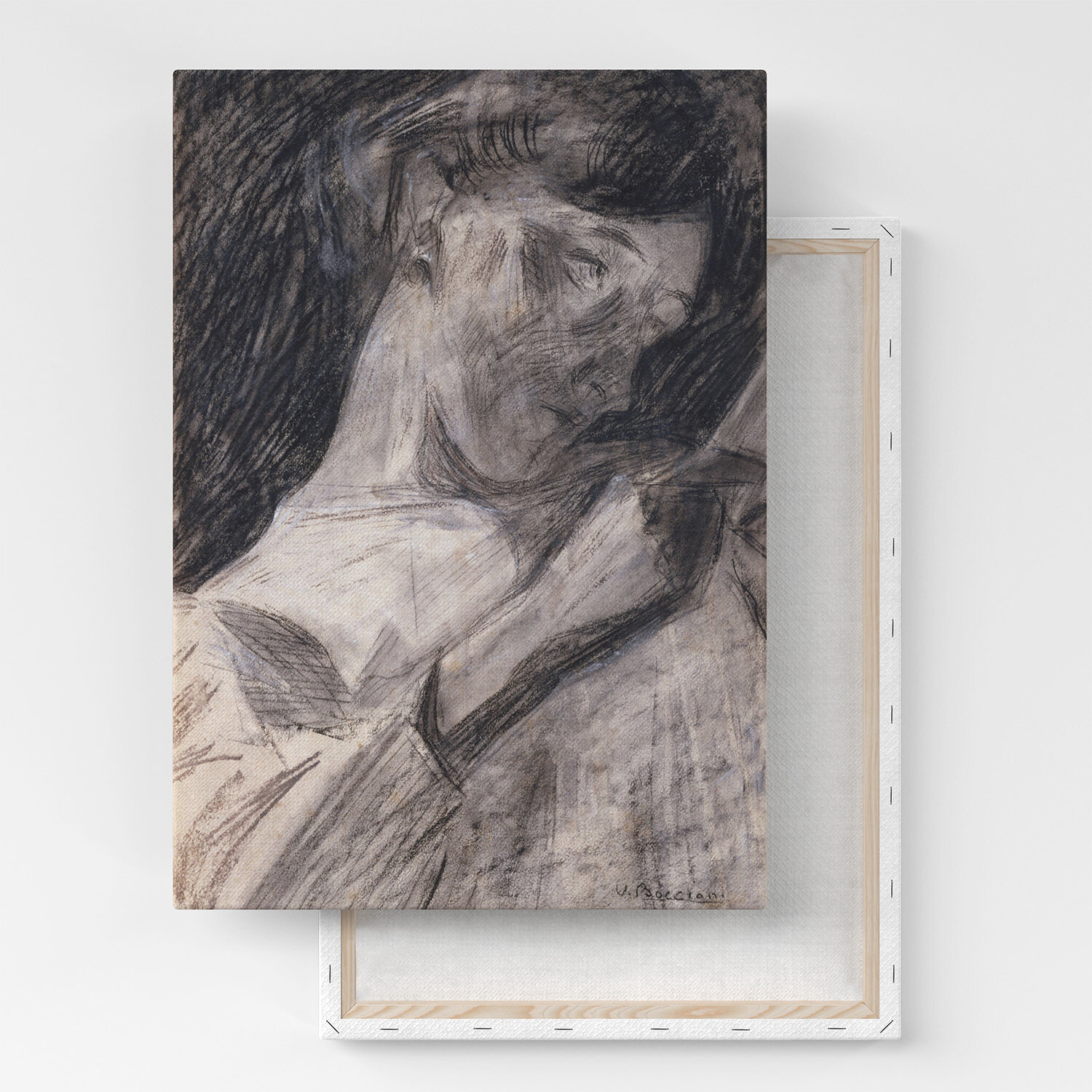 Картина на холсте, репродукция / Умберто Боччони - Young Woman Reading / Размер 30 x 40 см