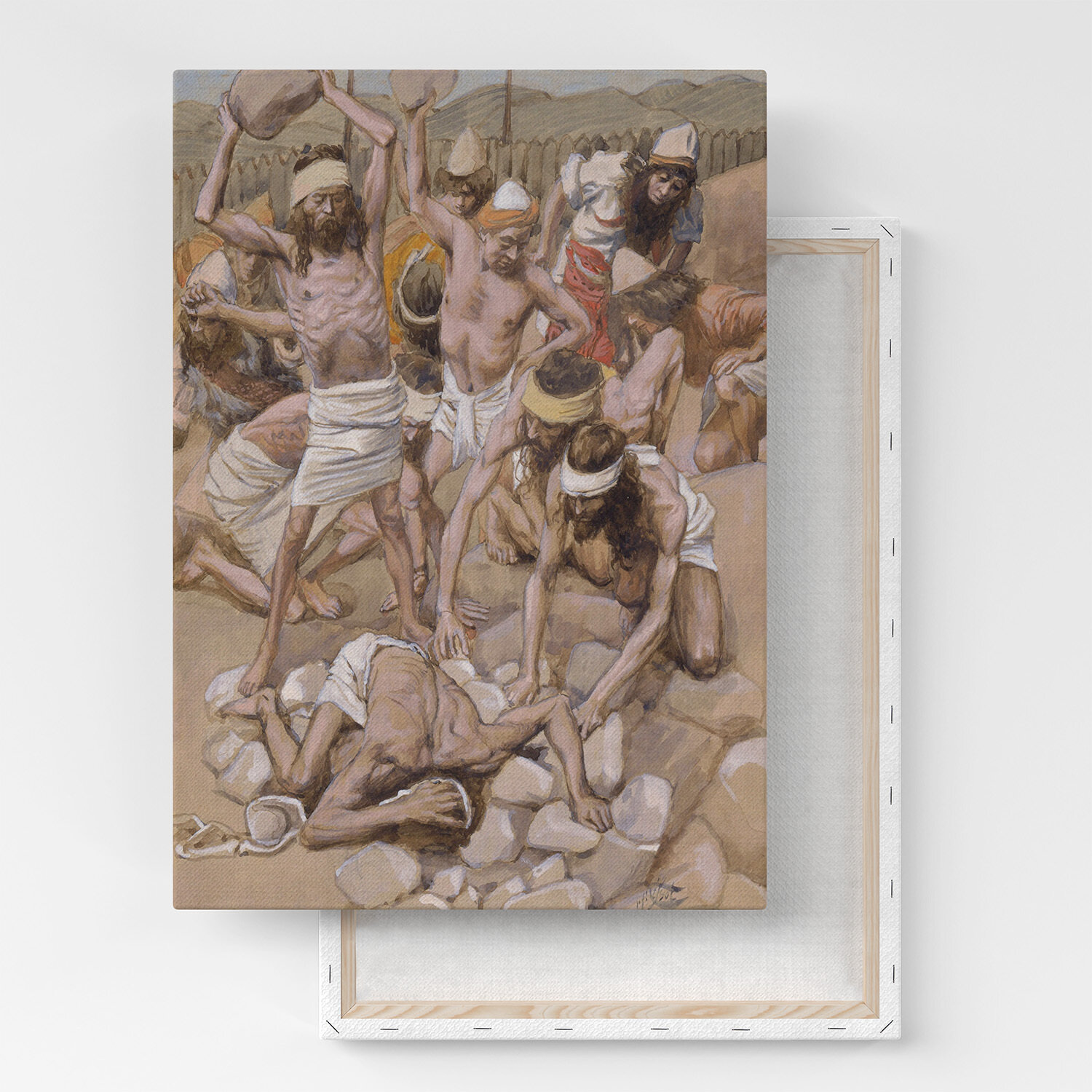 Картина на холсте, репродукция / Джеймс Тиссо - The Sabbath-Breaker Stoned / Размер 60 x 80 см