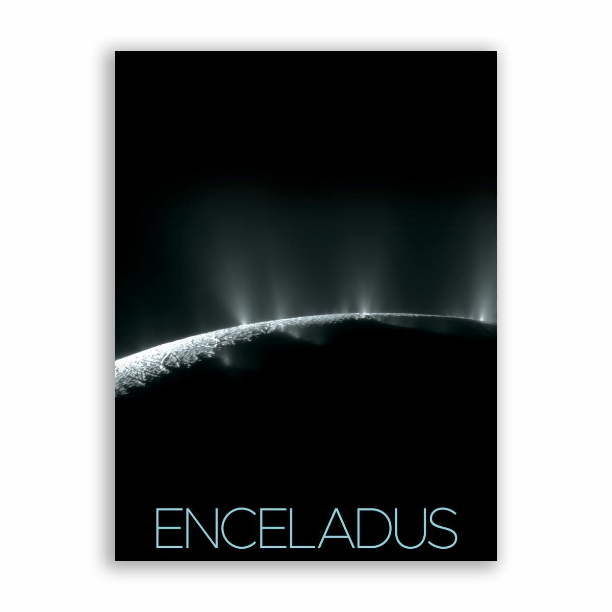 Постер, плакат на бумаге / NASA (Коллекция Постеров) - Enceladus / Энцелад / Размер 30 x 40 см