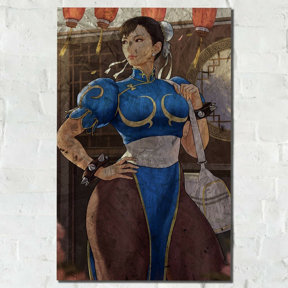 Картина интерьерная на рельефной доске игра Street Fighter (Чун Ли, PS, PC, XBOX, SWITCH) - 13588 В