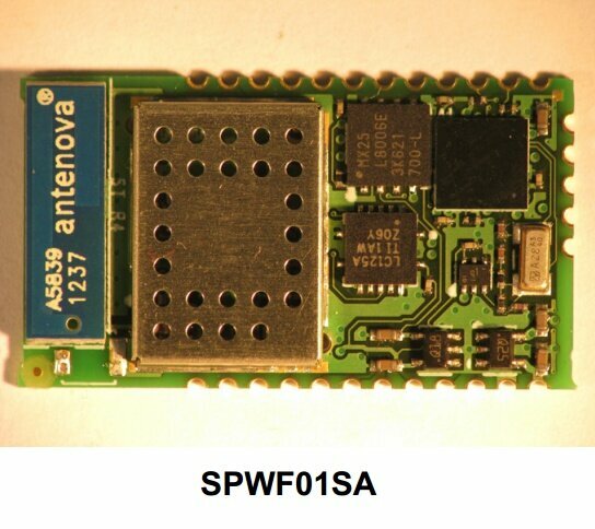 SPWF01SA.11, Wi-Fi модуль, STMicroelectronics, Serial-to-Wi-Fi b/g/n intelligent modules (чип антенна)