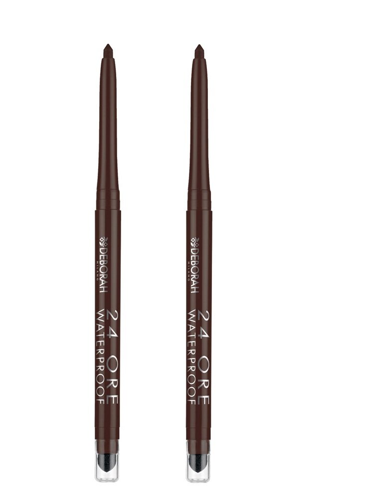 Карандаш для глаз Deborah Milano, 24 Ore Waterproof Eye Pencil, автоматический тон 02 Коричневый, 0,5 г, 2 шт.