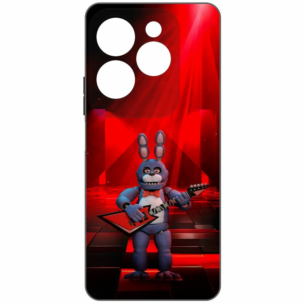 Чехол-накладка Krutoff Soft Case фнаф (FNAF) - Бонни с гитарой для INFINIX Hot 40 Pro черный