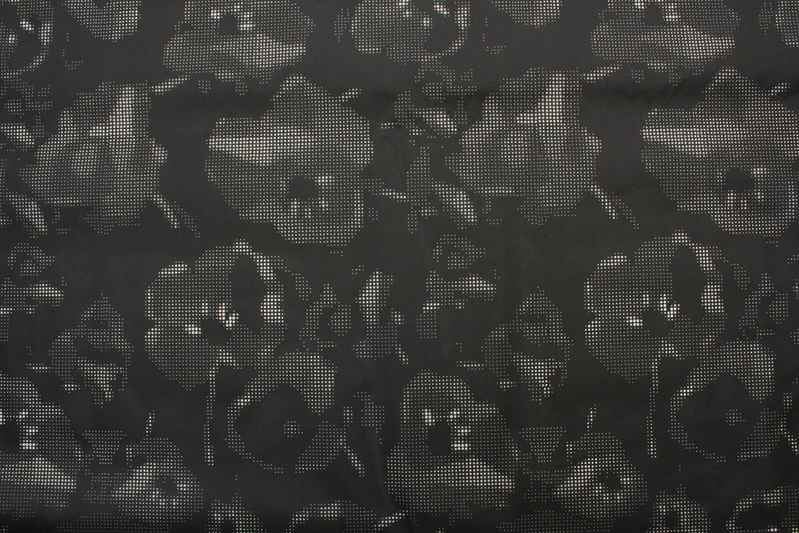 Ткань Купра подкладочная Zegna серый принт на чёрном фоне, ш136см, 0,5 м