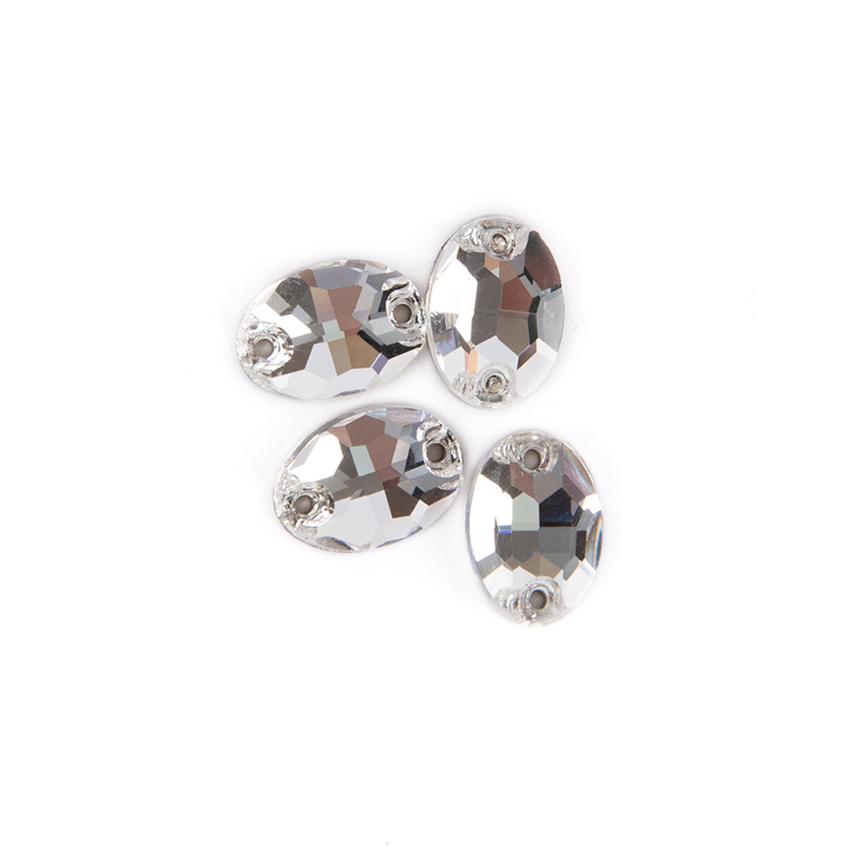 Пришивные стразы "Zlatka" ZRSE-0410 Crystal 10 х 7 мм стекло 4 шт №01 белый (Crystal)