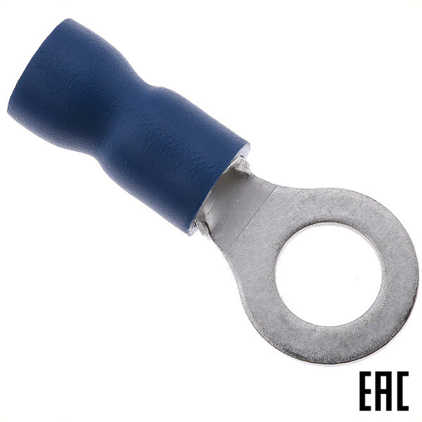 Наконечник 47478 НКИ 2,5-5 медный 2,5мм2 кольцевой изолированный синий, ПВХ (КВТ) (100 шт. в комплекте)