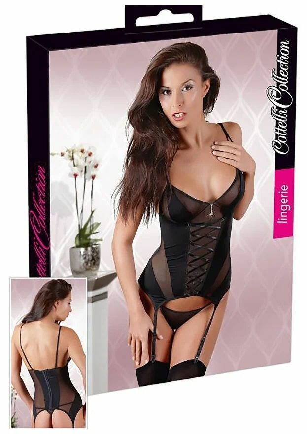 Бюстье Cottelli Collection, чёрное, размер М