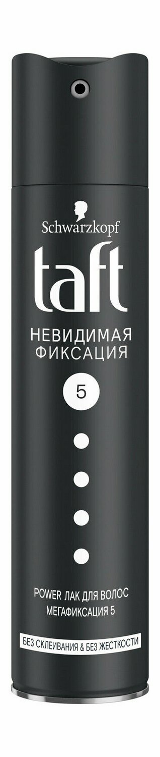 Тафт Лак для волос Power Invisible Невидимая фиксация №5 Мегафиксация 225 мл - 1 шт