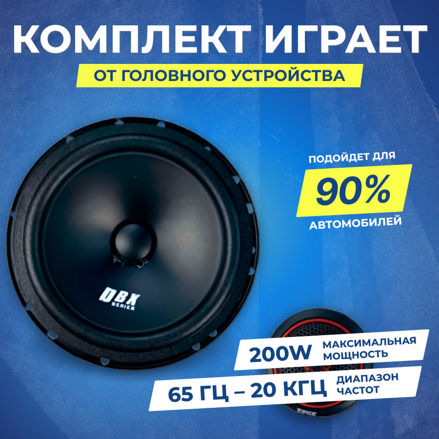 Динамики автомобильные компонентные EDGE EDBX6C-E1, 200 Вт, 6.5" / Динамики автомобильные 16 см — фото 1
