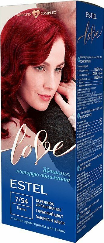 Набор из 3 штук Крем краска Estel Love 7/54 пламя