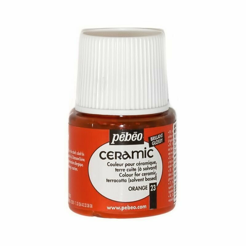 Краска для керамики и металла Pebeo Ceramic, 45 мл, 023 оранжевый