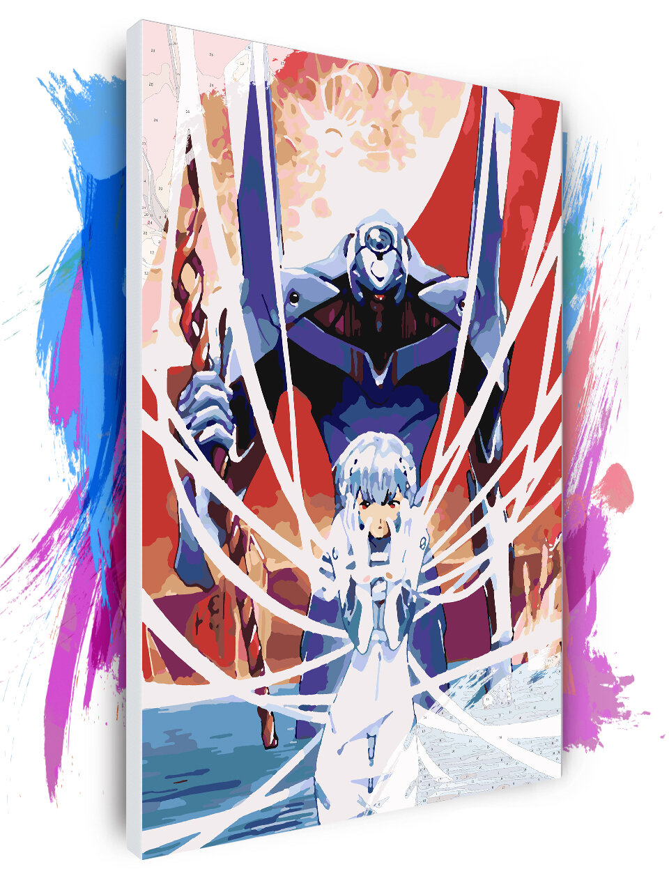 Картина по номерам на холсте Евангелион Аянами Рей, 100 х 150 см