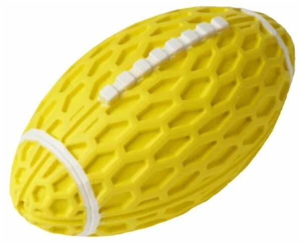 HOMEPET Игрушка для собак Мяч регби с пищалкой, желтый, 14,5х8,2х7,9 см