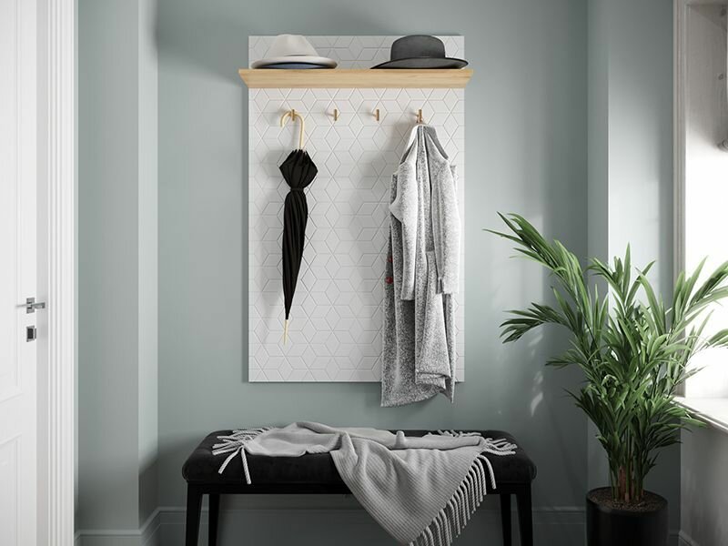 Вешалка в коридор "Монс 2" 84х135х25 Дуб крафт золотой / Лотос