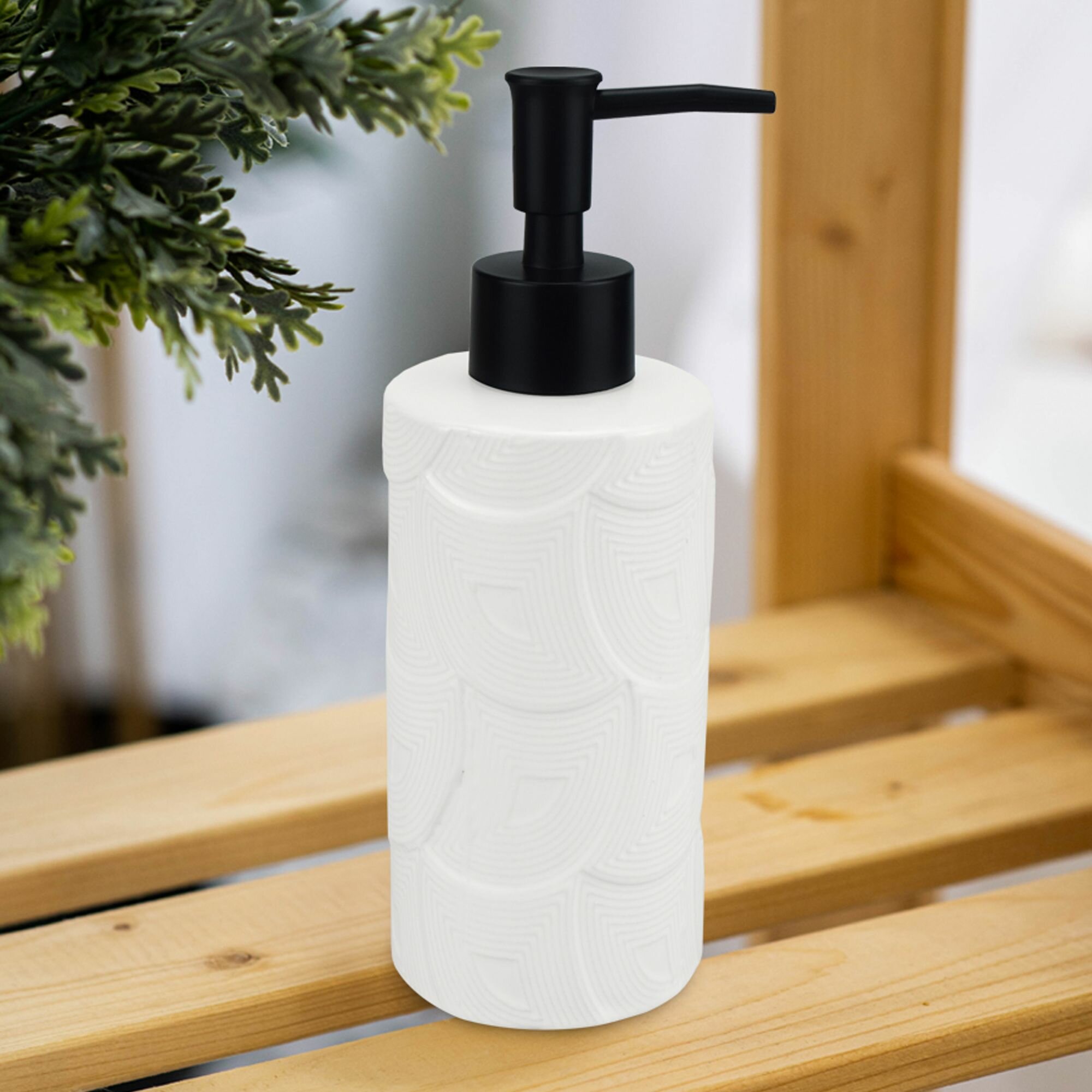 Диспенсер для жидкого мыла керамический ND Play Лепесток (Petal) / Дозатор для моющего средства для ванной и кухни