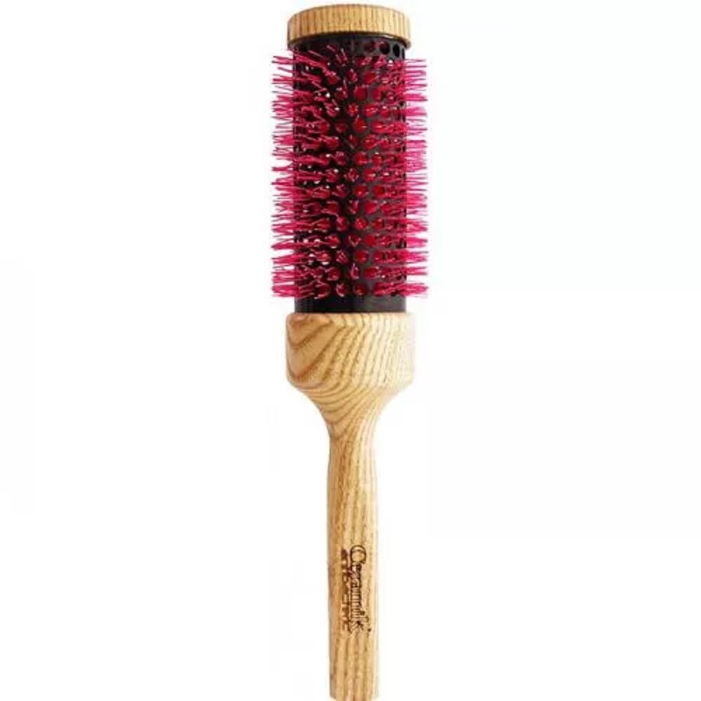 Щетка Tek с квадратной деревянной ручкой для волос Ceramik Antibacteric Oxy, круглая 42 мм