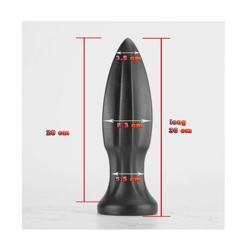 Анальная пробка X-Men "Butt Plug", 30см, черная, PVC, TPE