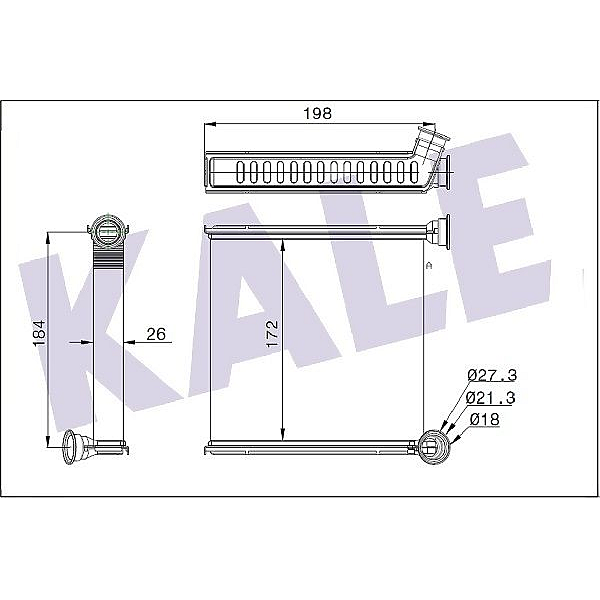 KALE 346265 (346265_KL1) радиатор отопителя для а / м Skoda (Шкода) Octavia (Октавия) a7 (13-) VW Golf (Гольф)