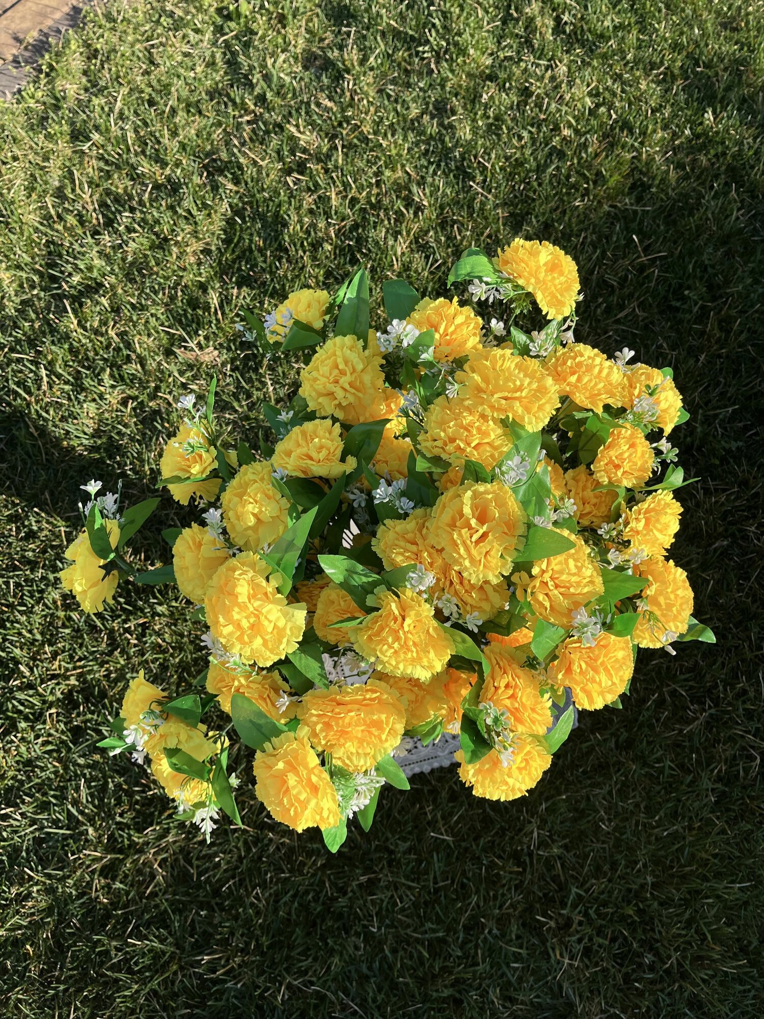 Искусственные цветы"Гвоздика" Жёлтая