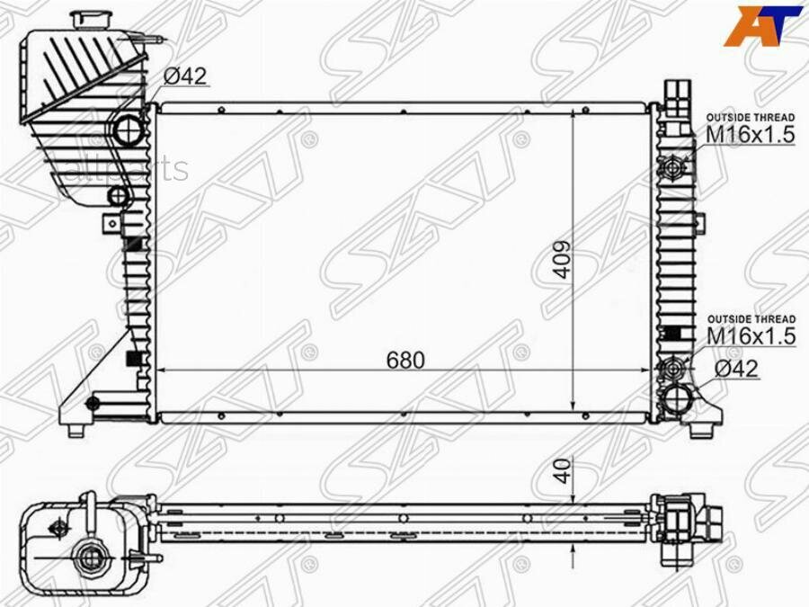 SAT SG-MB0010-3 Радиатор Mercedes-Benz Sprinter 00-06 / Sprinter classic RUS 13-18