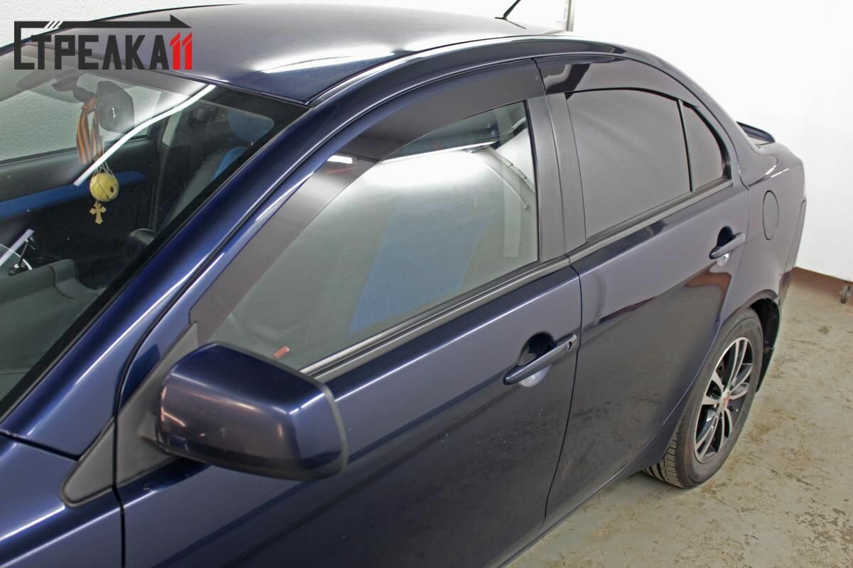MITSUBISHI LANCER 2007-2016 г. в. (X) - 2D Дефлекторы окон черные