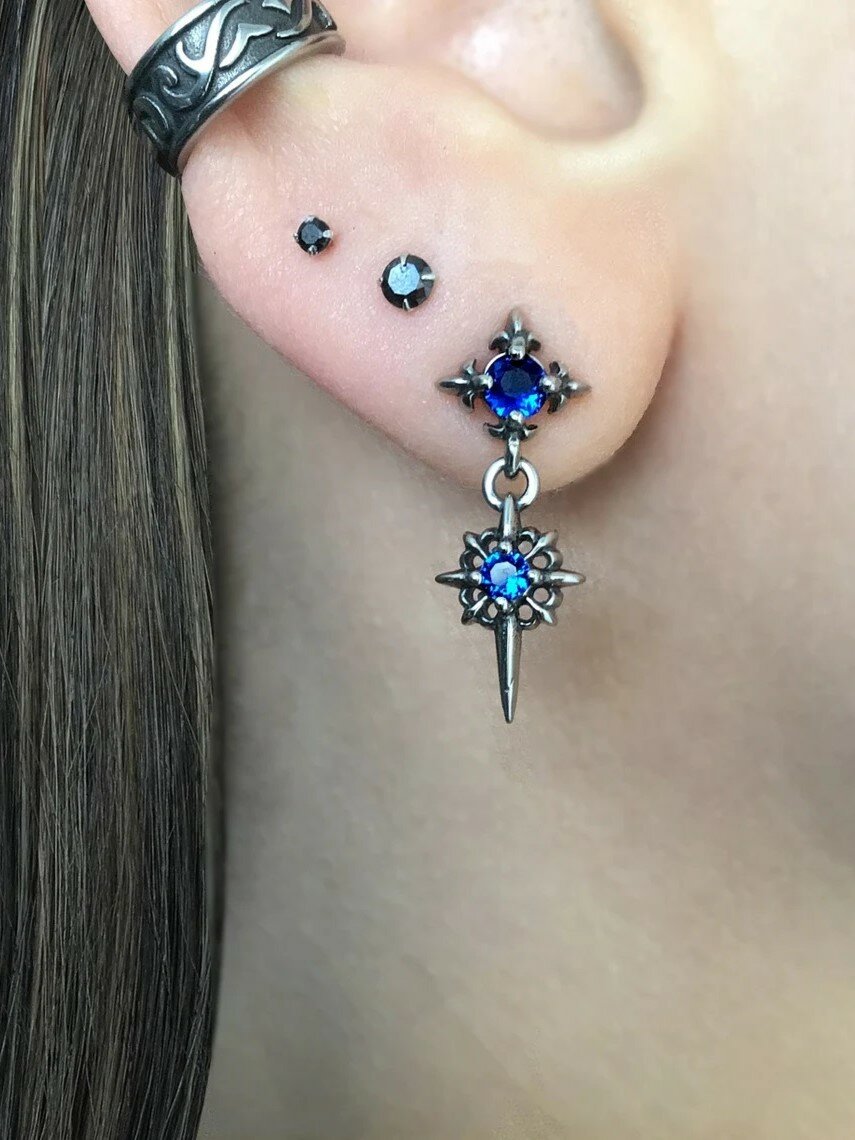 Серьги-трансформеры, циркон, фианит