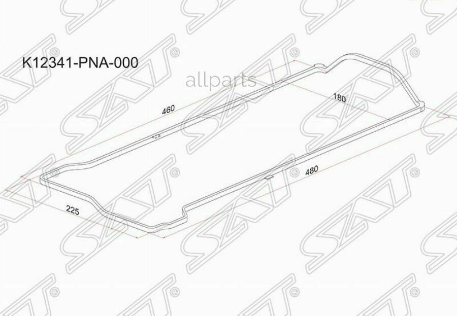 SAT K12341-PNA-000 Прокладка клапанной крышки Honda Accord 02-11 / Civic 05-15 K20A; K24A